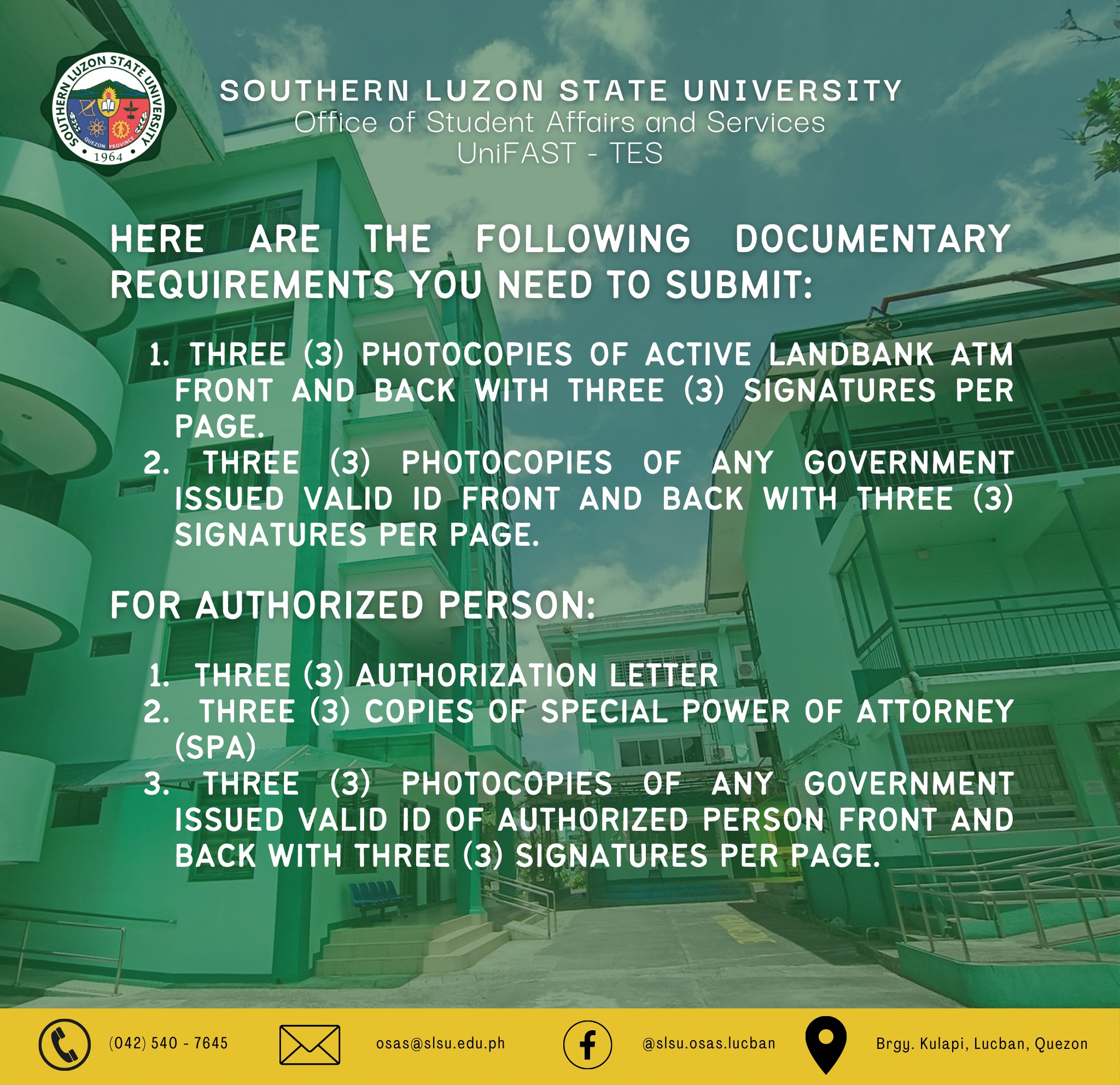 Announcements | Southern Luzon State University Southern Luzon State ...