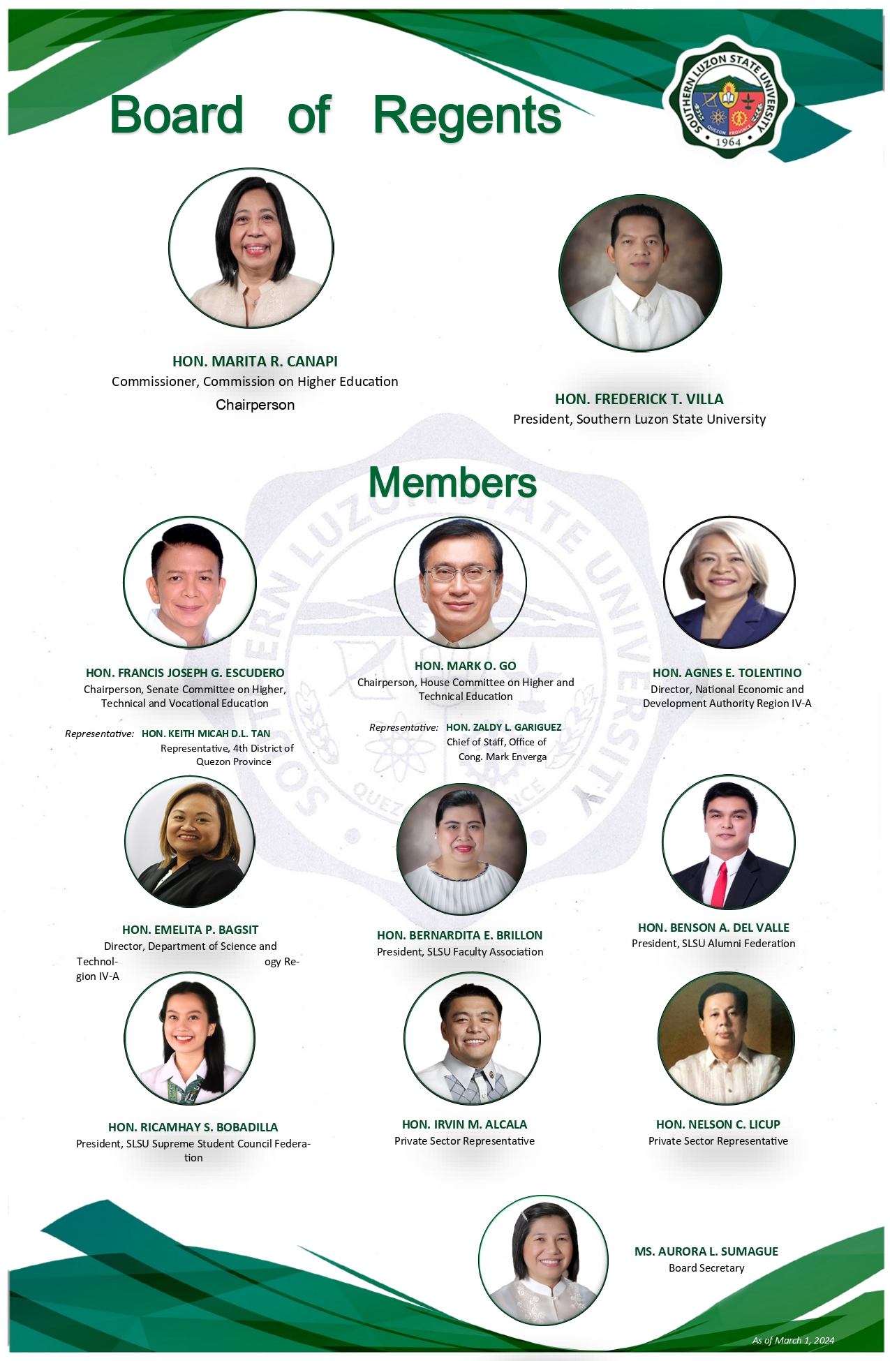 Board of Regents | Southern Luzon State University