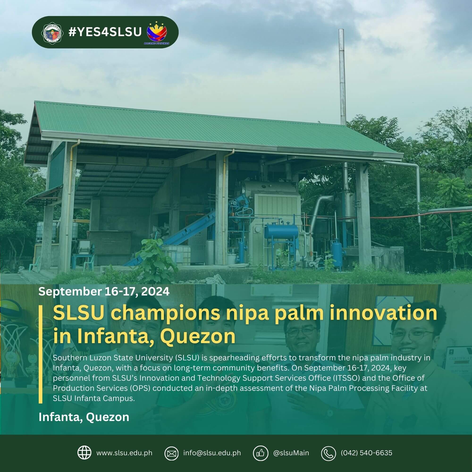 SLSU Champions Nipa Palm Innovation in Infanta, Quezon | Southern Luzon ...