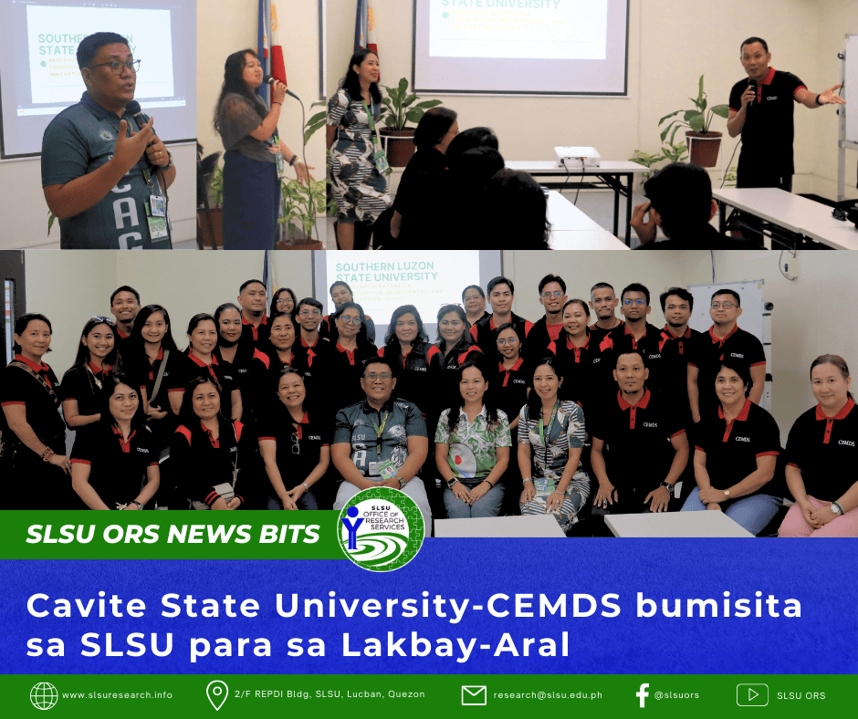 𝗖𝗮𝘃𝗶𝘁𝗲 𝗦𝘁𝗮𝘁𝗲 𝗨𝗻𝗶𝘃𝗲𝗿𝘀𝗶𝘁𝘆-𝗖𝗘𝗠𝗗𝗦 𝗯𝘂𝗺𝗶𝘀𝗶𝘁𝗮 𝘀𝗮 𝗦𝗟𝗦𝗨 𝗽𝗮𝗿𝗮 𝘀𝗮 𝗟𝗮𝗸𝗯𝗮𝘆-𝗔𝗿𝗮𝗹 ...