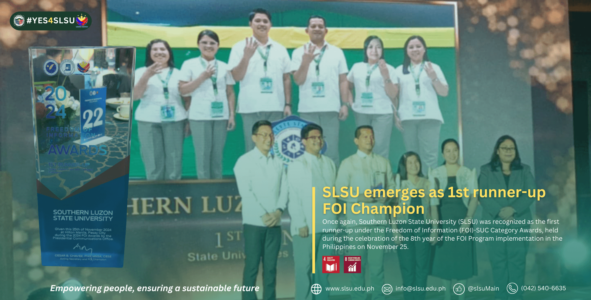 SLSU emerges as 1st runner-up FOI Champion | Southern Luzon State ...