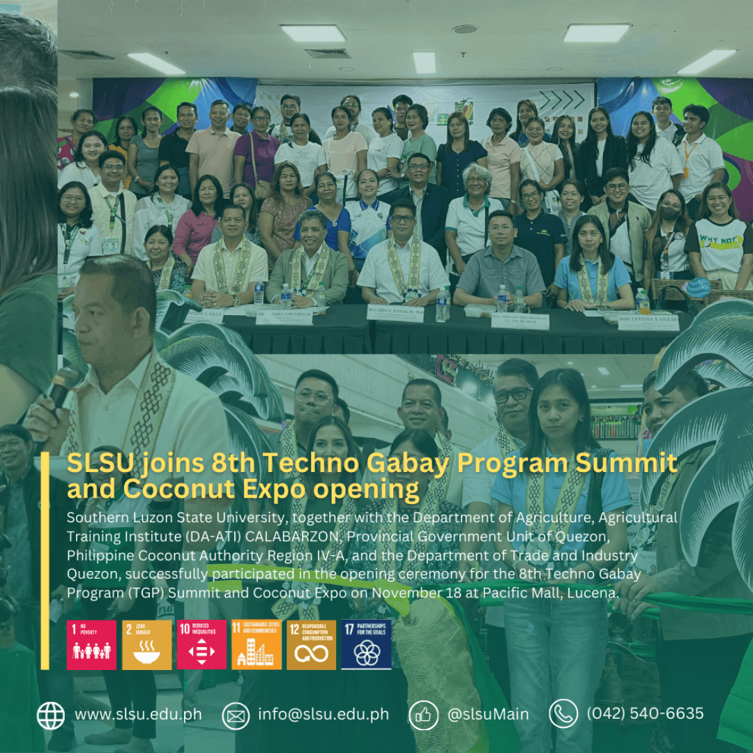 SLSU joins 8th Techno Gabay Program Summit and Coconut Expo opening ...