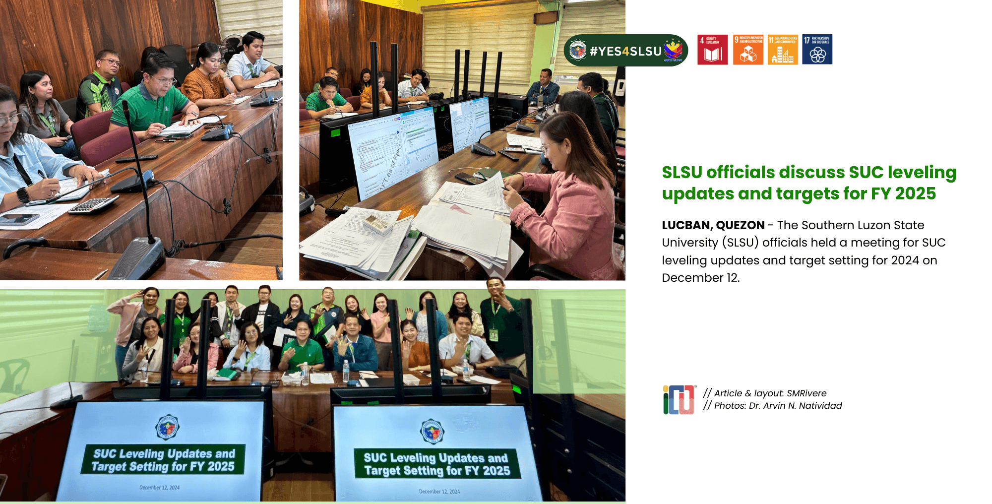 SLSU officials discuss SUC leveling updates and targets for FY 2025 ...