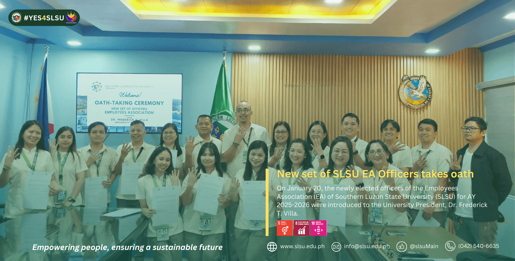 New set of SLSU EA Officers takes oath | Southern Luzon State ...