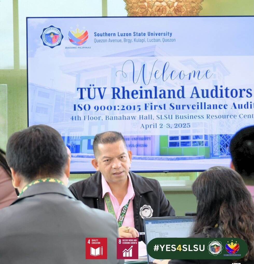 SLSU undergoes ISO 9001:2015 first surveillance audit | Southern Luzon ...
